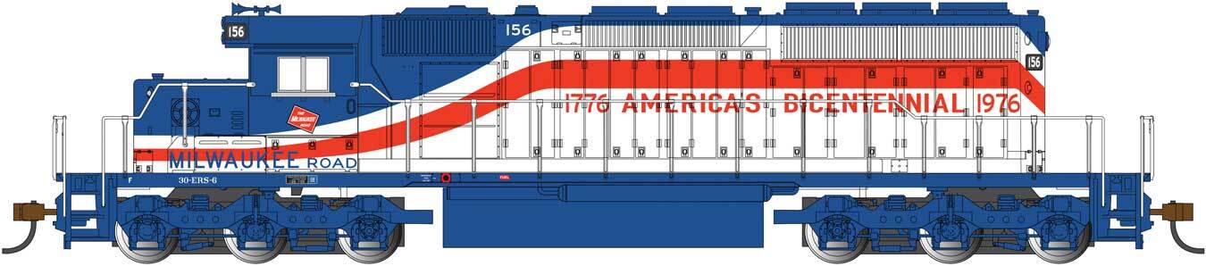 Milwaukee Road Emd Sd40-2 Bicentennial HO Scale Locomotive | The Emporium